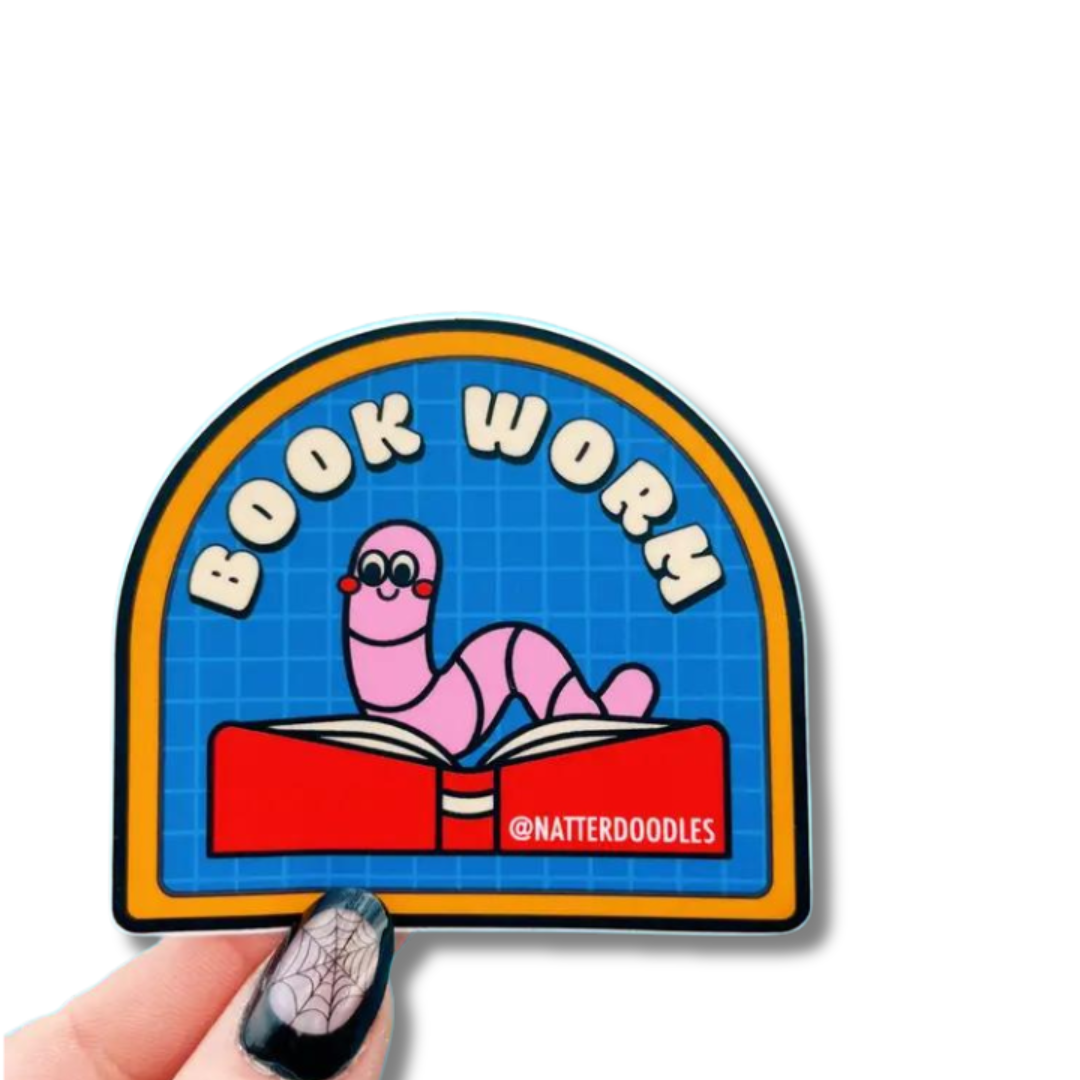 Book Worm Reading Sticker – Little District Books
